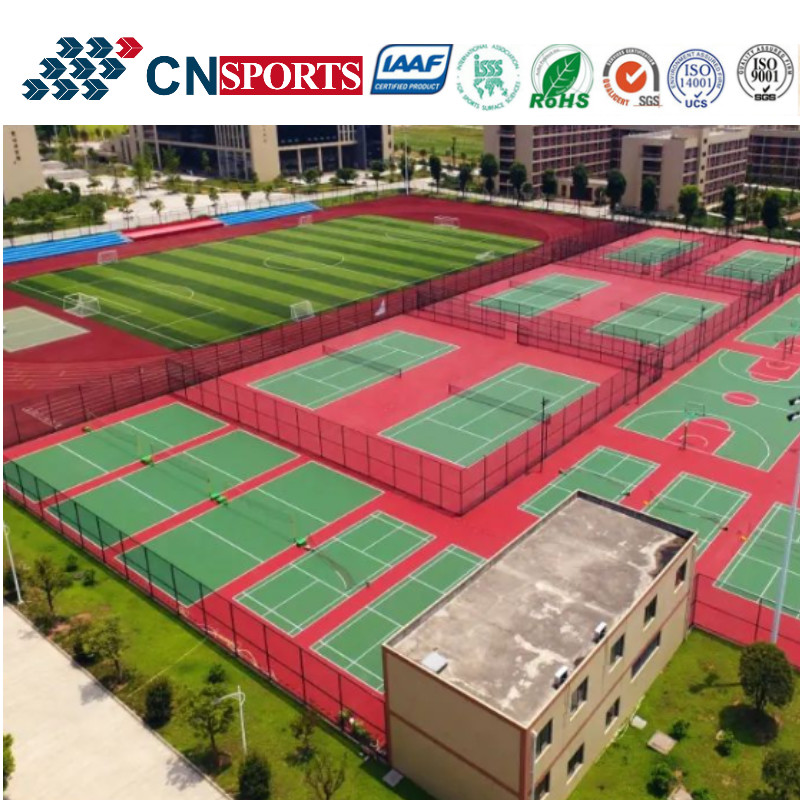 ITF certificate Resilient Tennis Court With Buffering Cushion Layer And ...