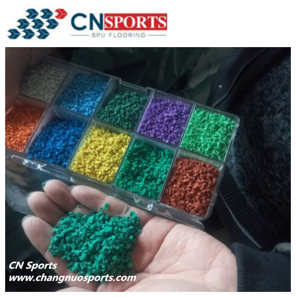 Wet Pour With PU binder Red Color EPDM Rubber Granules