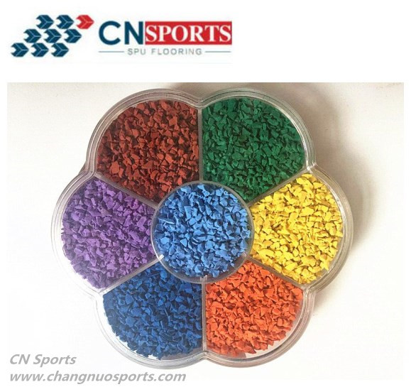 Wet Pour With PU binder Red Color EPDM Rubber Granules