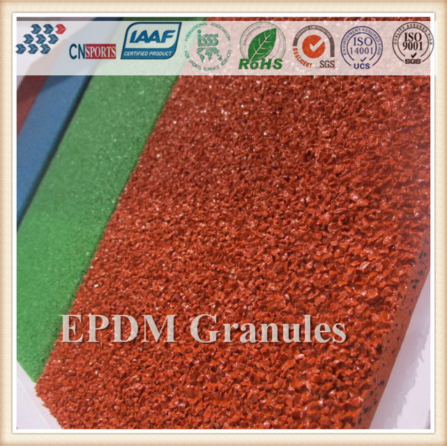 Wet Pour With PU binder Red Color EPDM Rubber Granules
