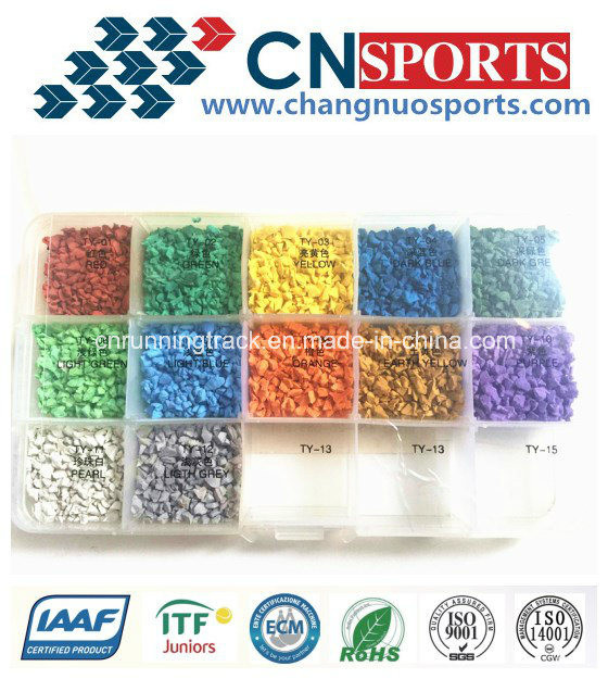 Wet Pour With PU binder Red Color EPDM Rubber Granules