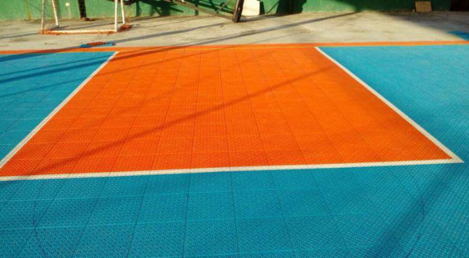 Self Drainage Modular Rubber Tiles PP Interlocking Sports Flooring